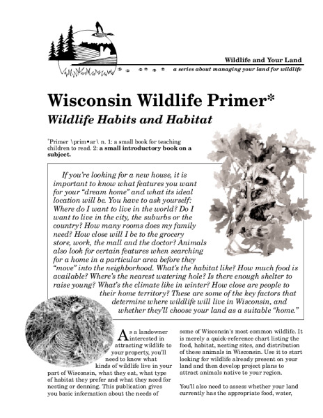 Wisconsin Wildlife Primer - UW-Madison Extension Forestry